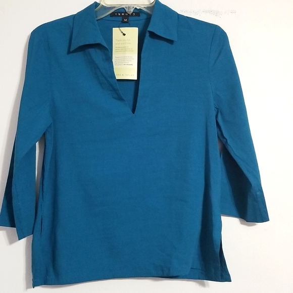 Theory | Tops | Theory Linen Rayon Top Shirt Made In The Usa V Neck ...